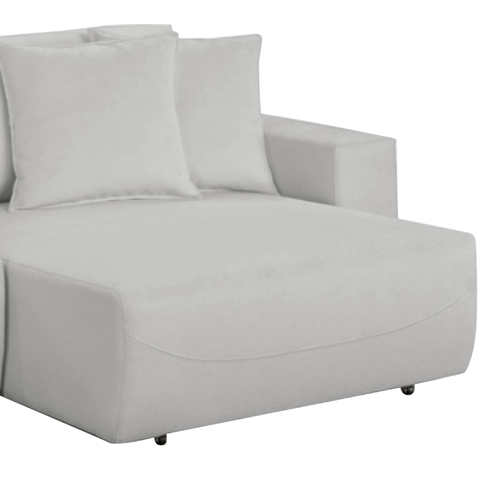 Sofá Peniche 4 Lugares (L: 260cm) C/ Molas Ensacadas Retrátil e Reclinável Linho Cinza Claro ...