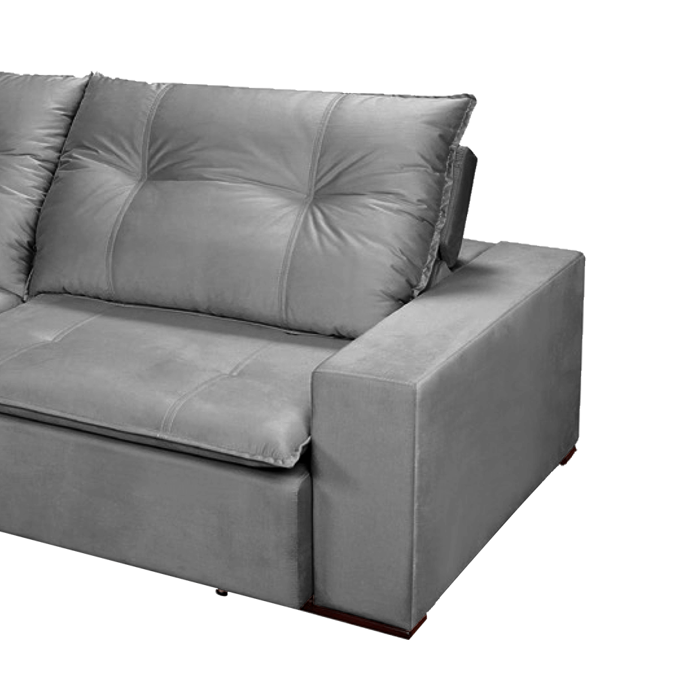 Sofá Phílippos 3 Lugares (L: 230cm) Retrátil e Reclinável Veludo Chumbo - attraktiva