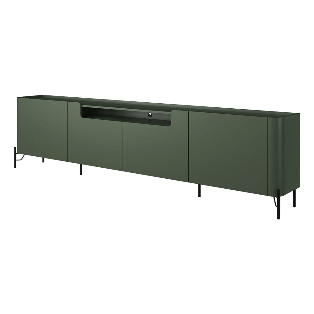 Rack New Chloe 100% MDF P/ Tv Até 75" C/ 4 Portas Lisas Verde Musgo ...