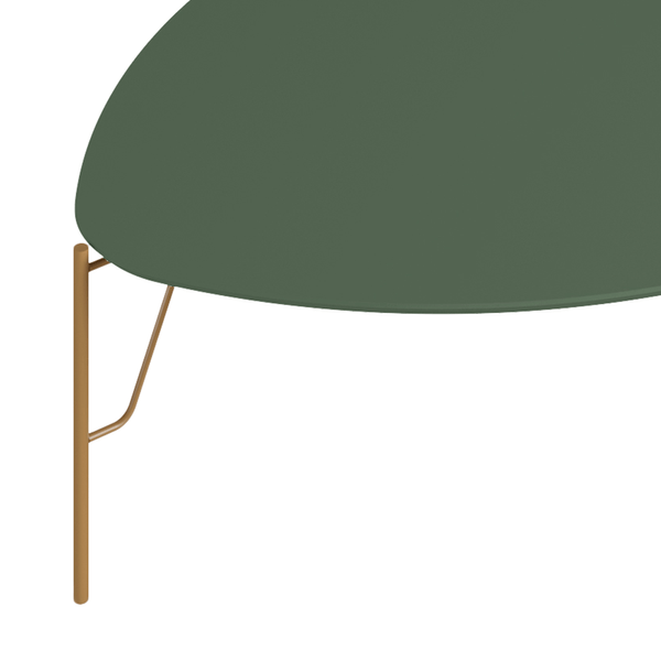 Mesa de Centro Chloe 100% MDF Alta Verde Musgo / Dourado - attraktiva