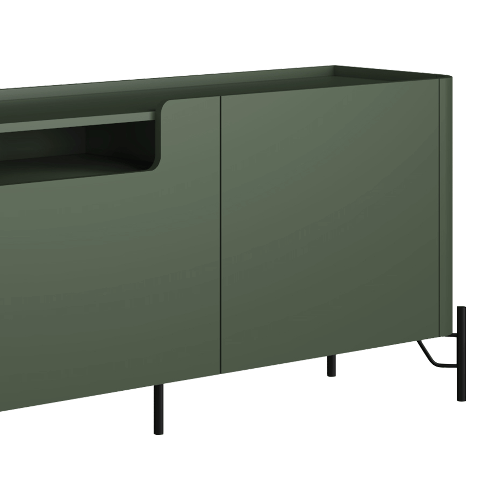 Rack New Chloe 100% MDF P/ Tv Até 65" C/ 4 Portas Lisas Verde Musgo ...