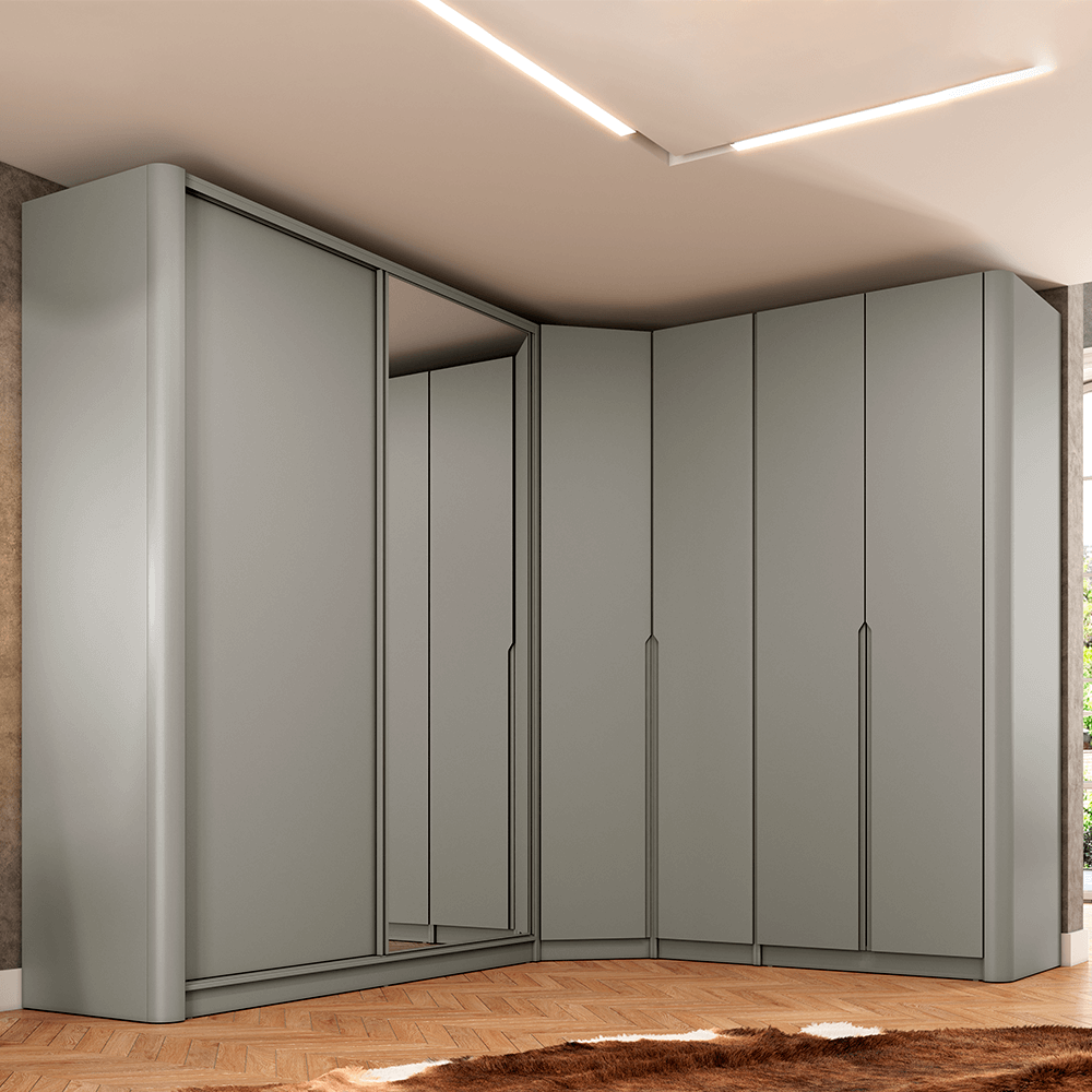Roupeiro Modulado Chloe 100% MDF C/ 6 Portas Grigio - attraktiva