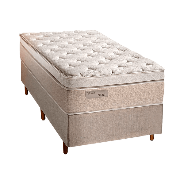 Conjunto Colchão C/ Box New Nobel Solteiro (L: 88cm x A: 67cm x P: 188cm) C/ Molas Ensacadas ...