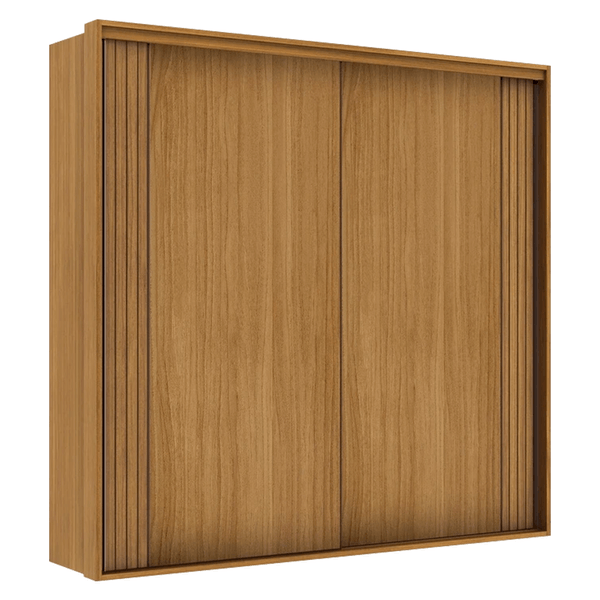 Guarda-Roupa Santorini (L: 242cm) C/ 2 Portas de Correr 100% MDF Freijó ...